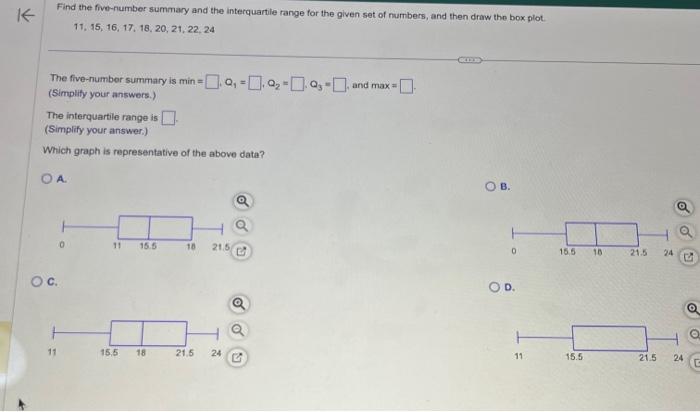 Solved Find the five-number summary and the interquartile | Chegg.com