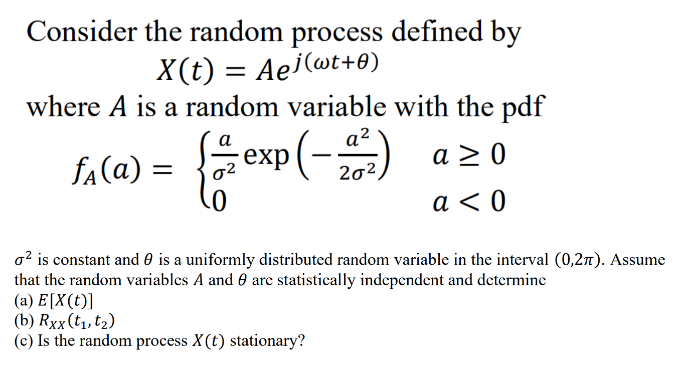 Solved Consider the random process defined | Chegg.com