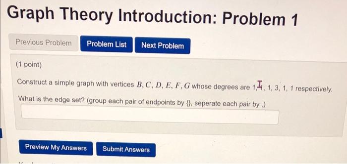 Solved Construct a simple graph with vertices B,C,D,E,F,G | Chegg.com