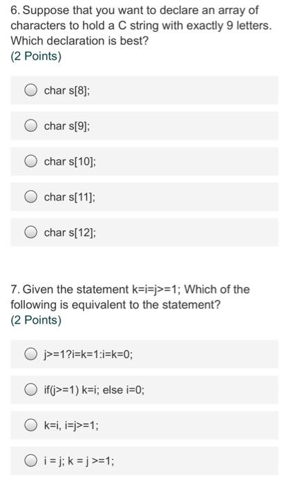 Solved 6. Suppose that you want to declare an array of | Chegg.com