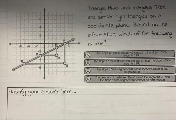 Solved Triangle MNO and triangles PQR are similar right | Chegg.com