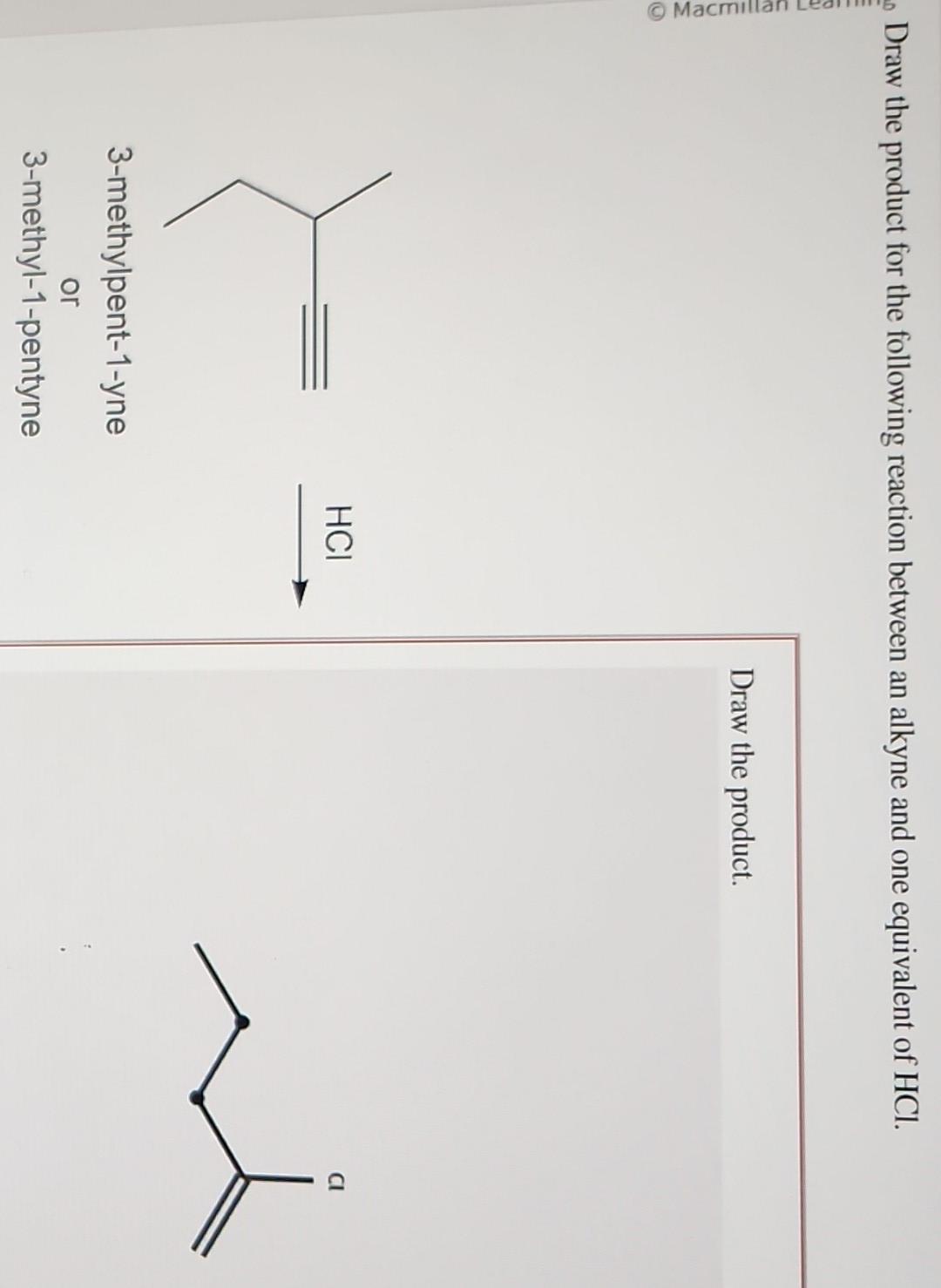 Solved Draw the product for the following reaction between | Chegg.com