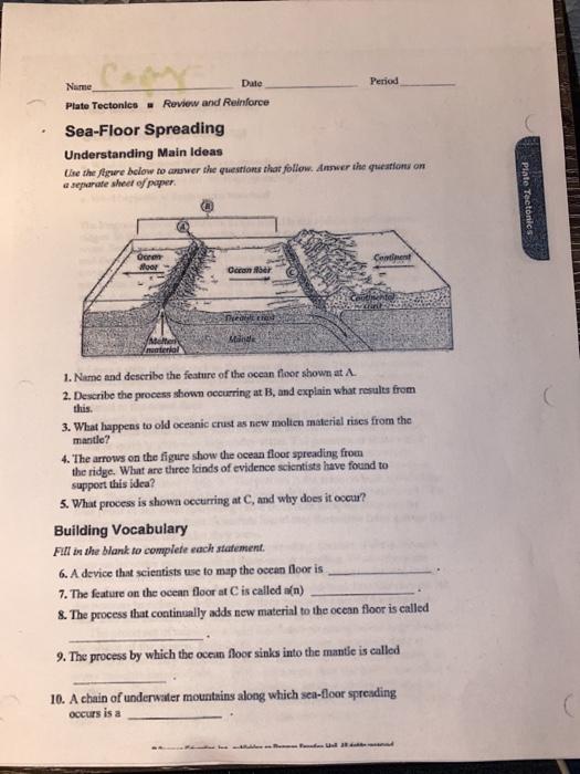 Seafloor Spreading Plate Tectonics Worksheet - Home Alqu