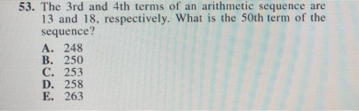 Solved 53. The 3rd and 4th terms of an arithmetic sequence | Chegg.com