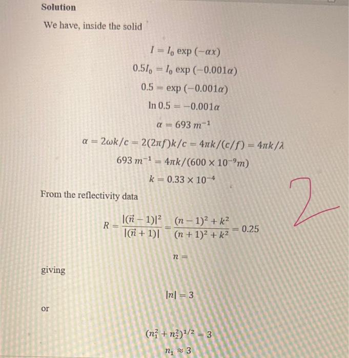 Solved Example Light of wavelength 600 nm is incident | Chegg.com