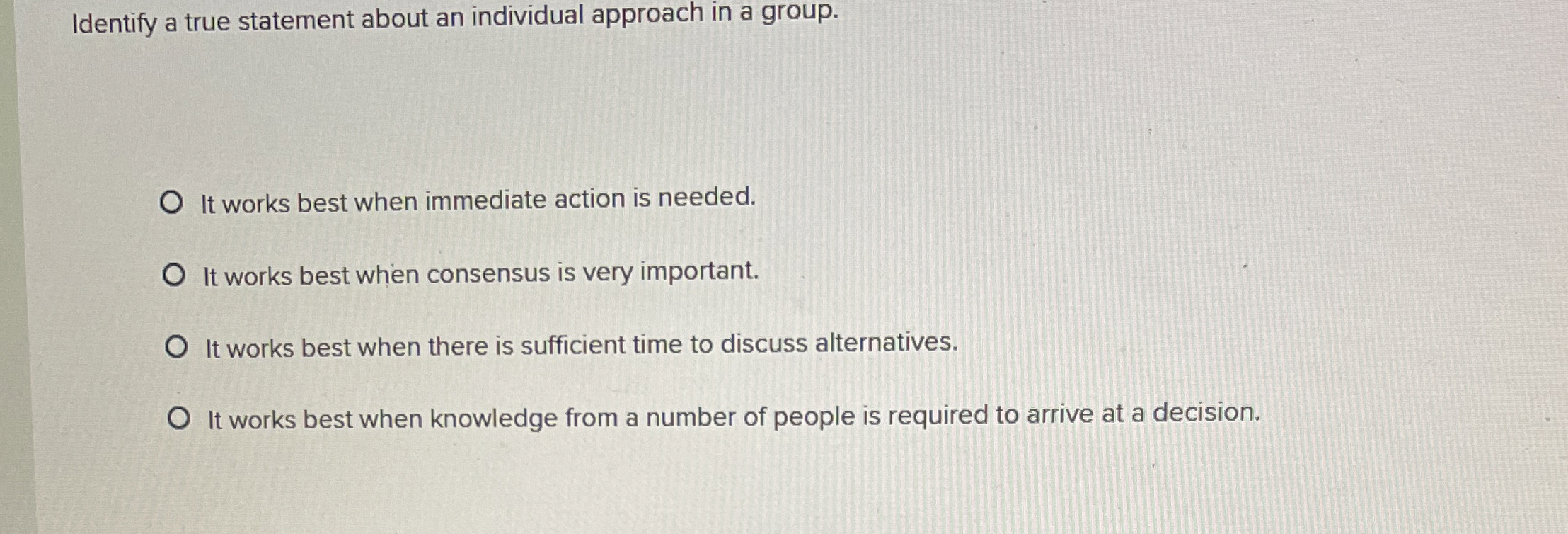 High Quality SOLUTION Identify a true statement about an individual | Chegg.com