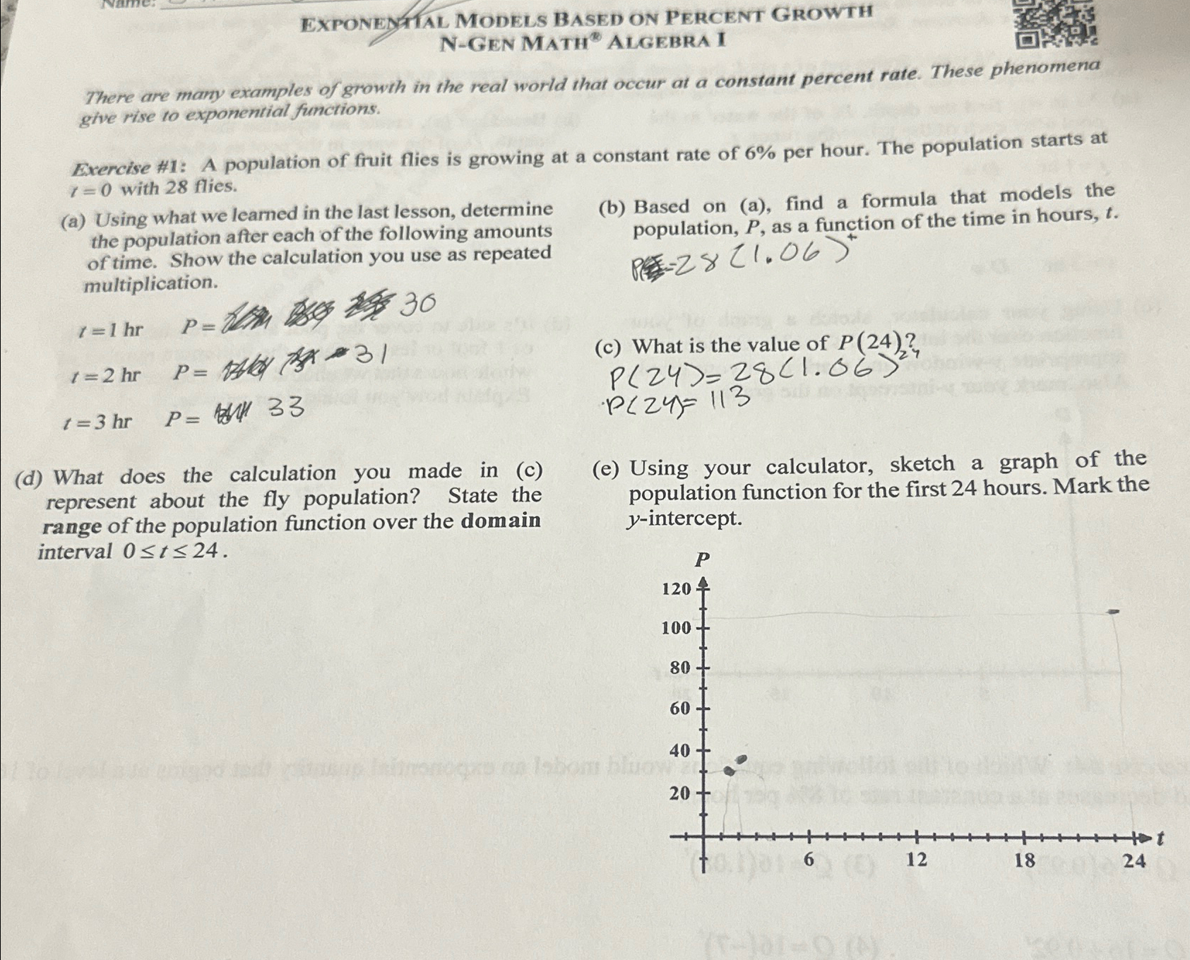Solved EXPONENAAL MODELS BASED ON PERCENT GROWTHN-GEN MATH | Chegg.com