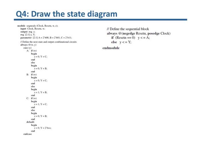Solved Q4: Draw the state diagram | Chegg.com