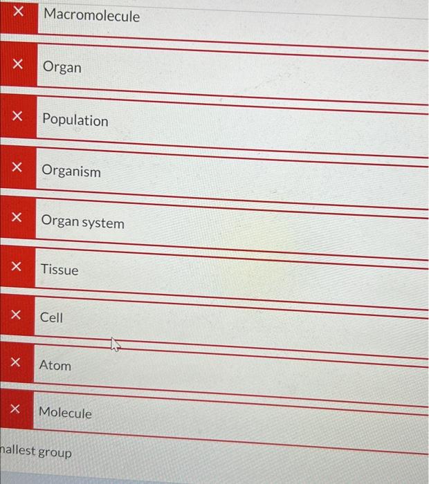 Solved urtupoints Rank these levels of biological | Chegg.com