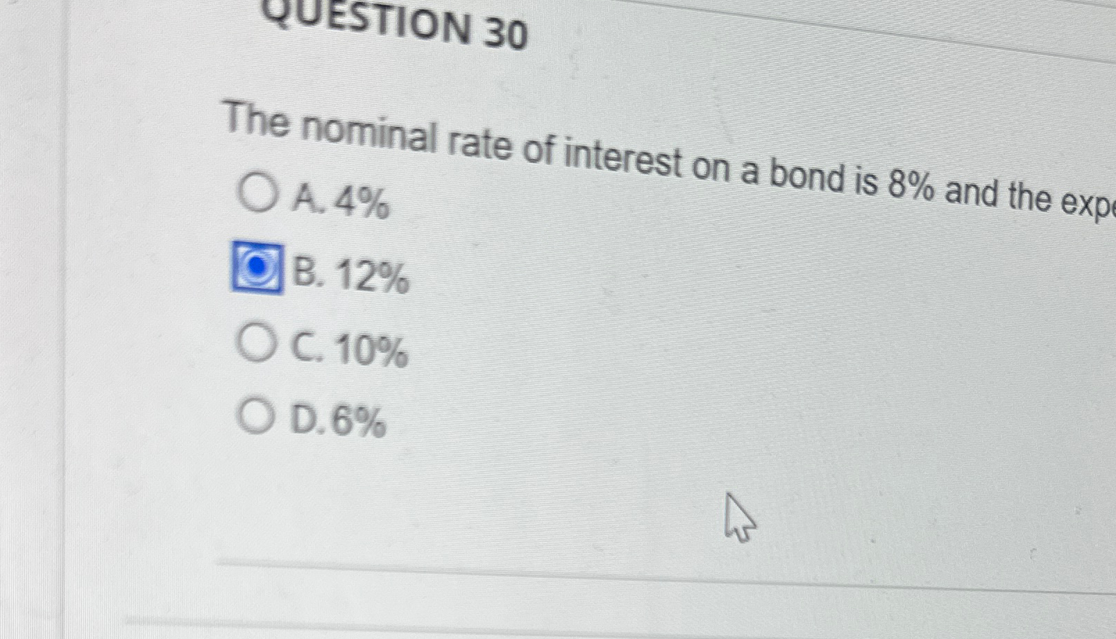 Solved The nominal rate of interest on a bond is 8% ﻿and the | Chegg.com