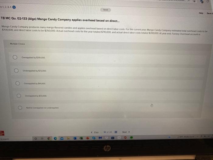 Solved TB MC Qu. 02-133 (Algo) Mango Candy Company applies | Chegg.com Solved TB MC Qu. 02-133 (Algo) Mango Candy Company applies | Chegg.com