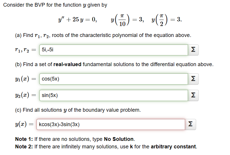Solved Consider the BVP for the function y ﻿given | Chegg.com