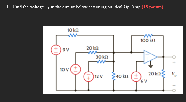 Solved Find the voltage Vo ﻿in the circuit below assuming an | Chegg.com