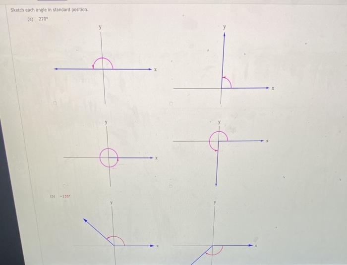 Solved Sketch each angle in standard position (a) 2700 b) | Chegg.com