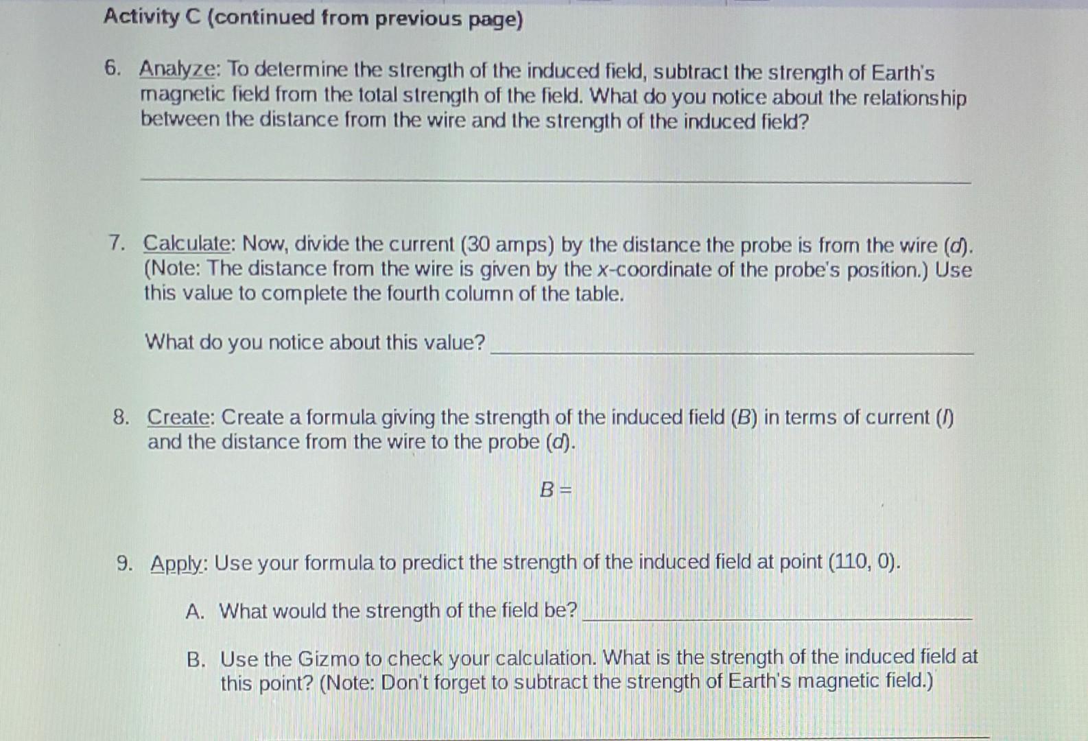 Solved Activity C: Current and distance Get the Gizmo ready: | Chegg.com