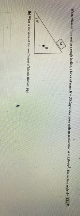 Solved When released from rest on a rough incline, a block | Chegg.com