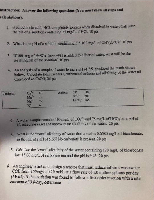 Solved Instruction: Answer the following questions (You must | Chegg.com