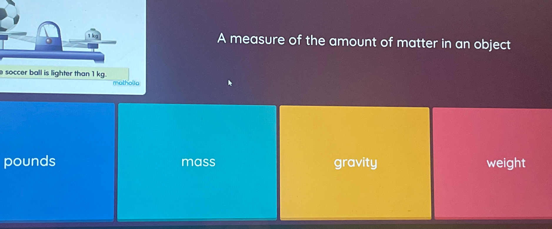 Solved A measure of the amount of matter in an | Chegg.com