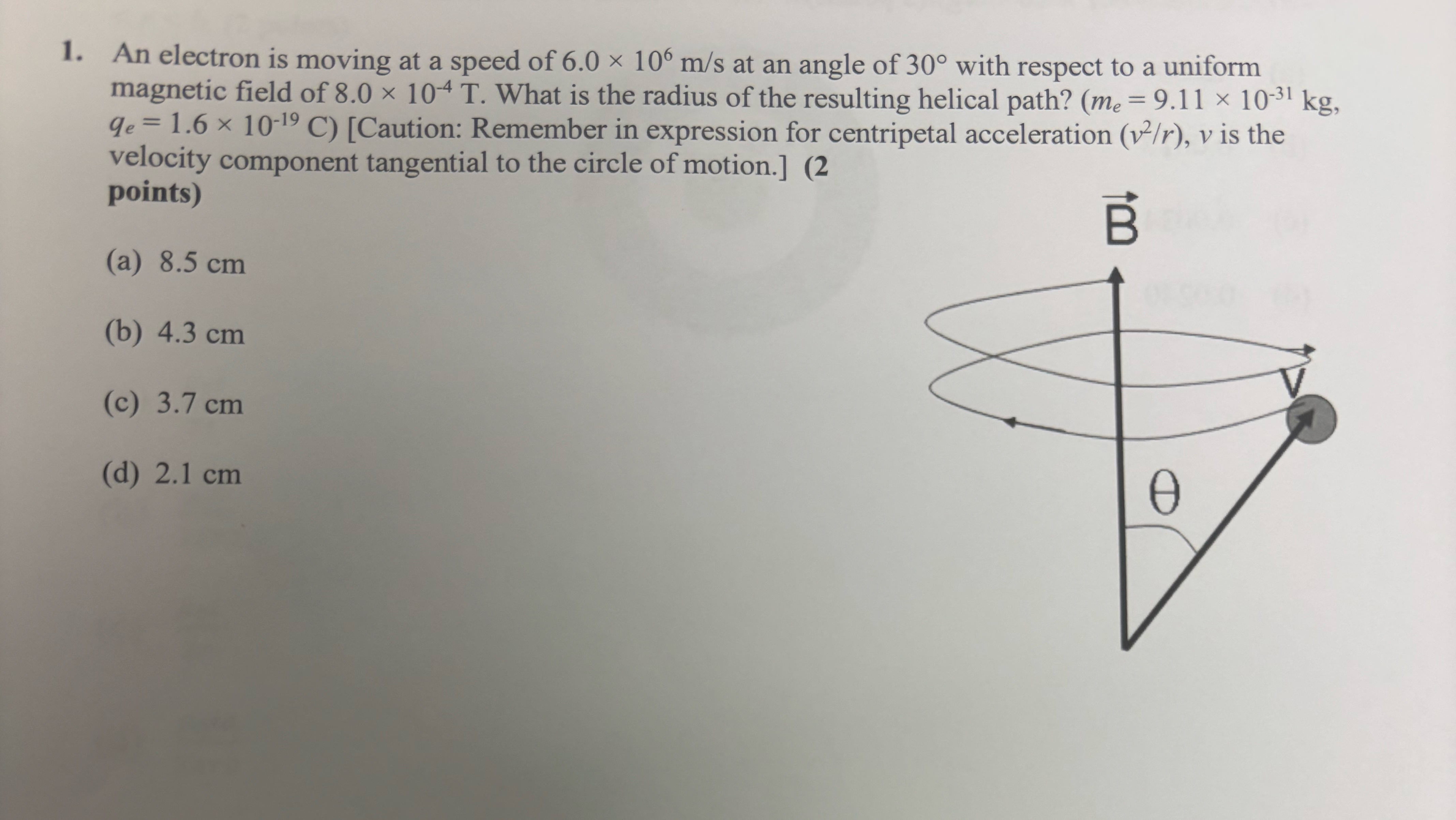 Solved An electron is moving at a speed of 6.0×106ms ﻿at an | Chegg.com