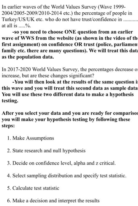 Solved In earlier waves of the World Values Survey (Wave | Chegg.com