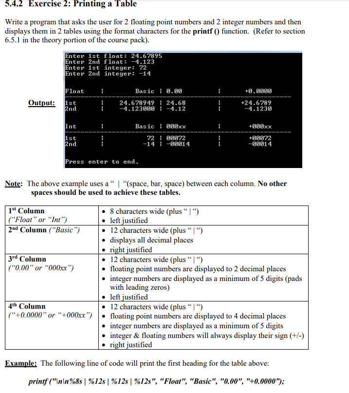 wirte a C++ ﻿program using scanf, printf5.4.2 | Chegg.com