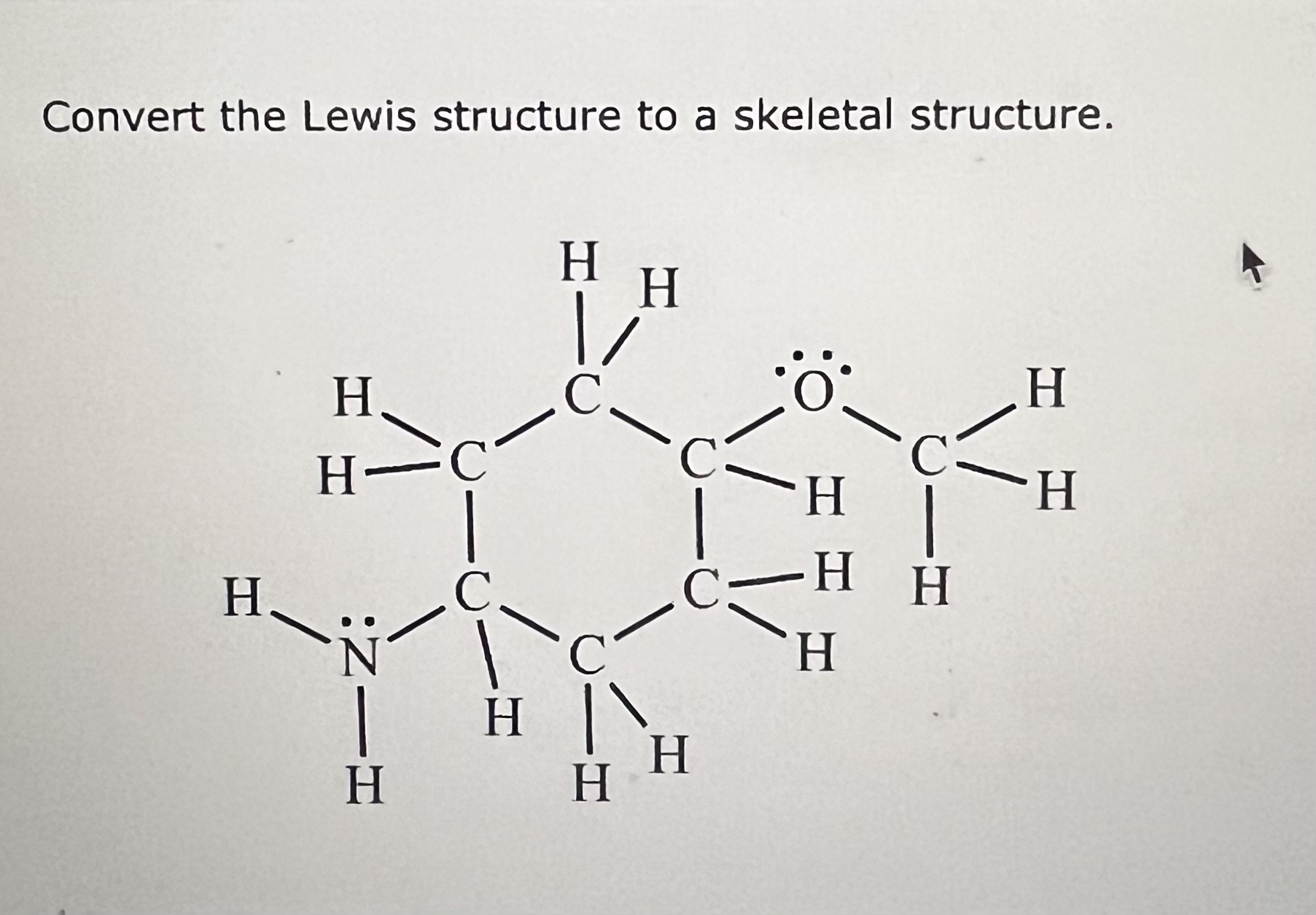 Solved Convert the Lewis structure to a skeletal structure. | Chegg.com