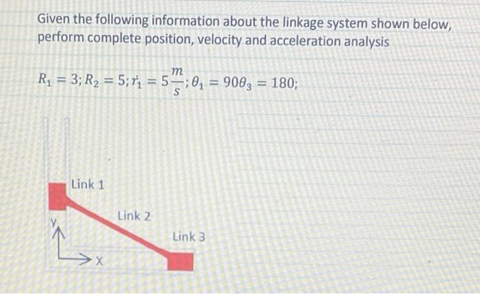 Solved Given the following information about the linkage | Chegg.com
