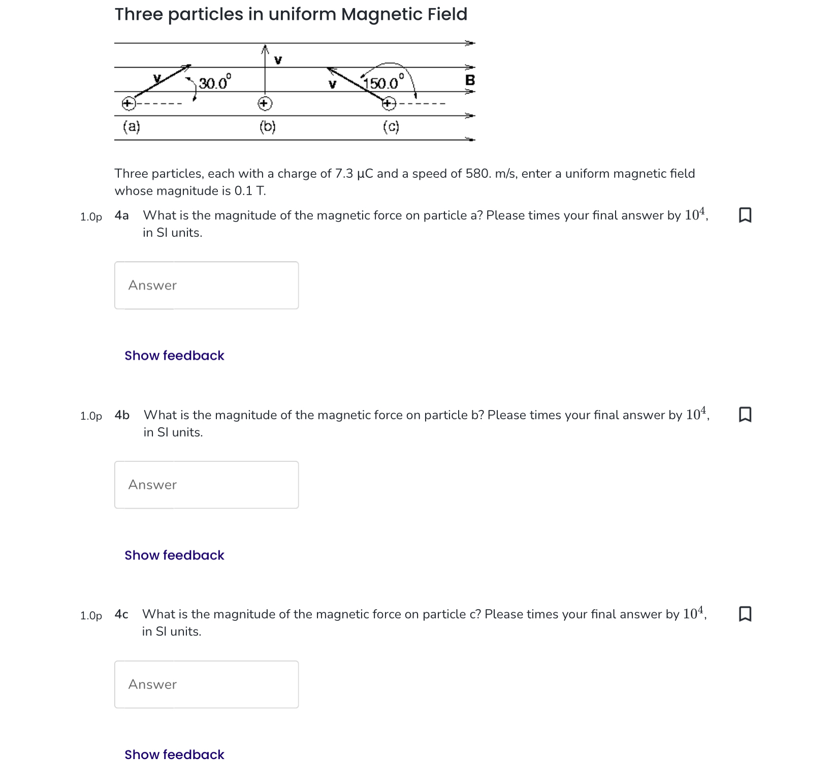 Solved Three particles in uniform Magnetic FieldThree | Chegg.com
