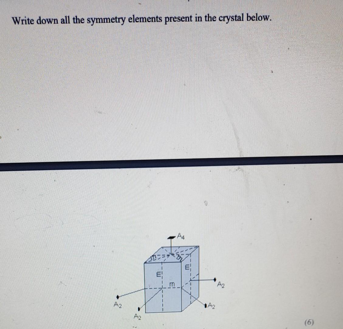 Solved Write down all the symmetry elements present in the | Chegg.com