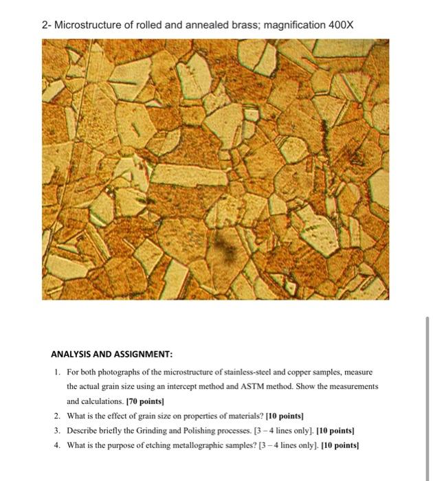 Solved EXPERIMENT 9: QUANTITATIVE METALLOGRAPHY RESULTS: 1- | Chegg.com