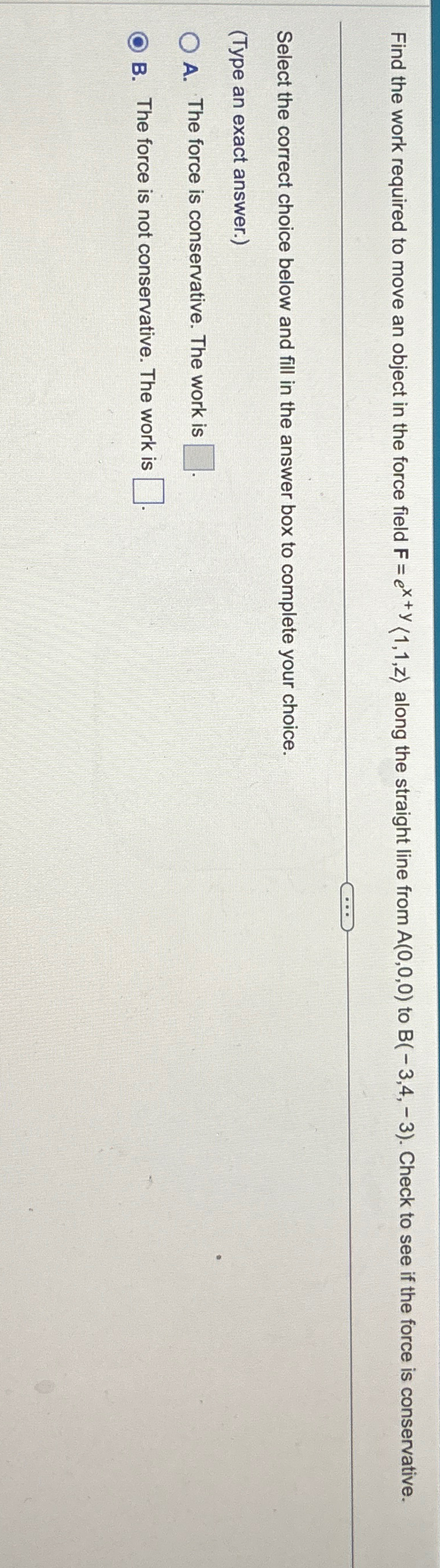 Solved Find the work required to move an object in the force | Chegg.com