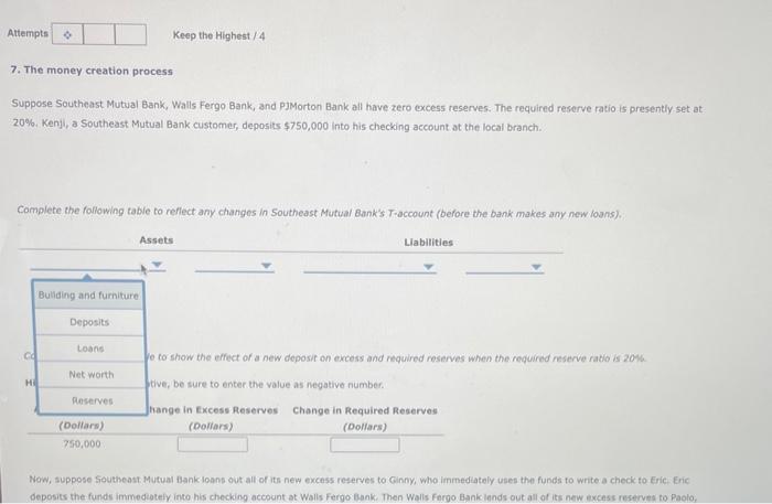 Solved 7. The money creation process Suppose Southeast | Chegg.com