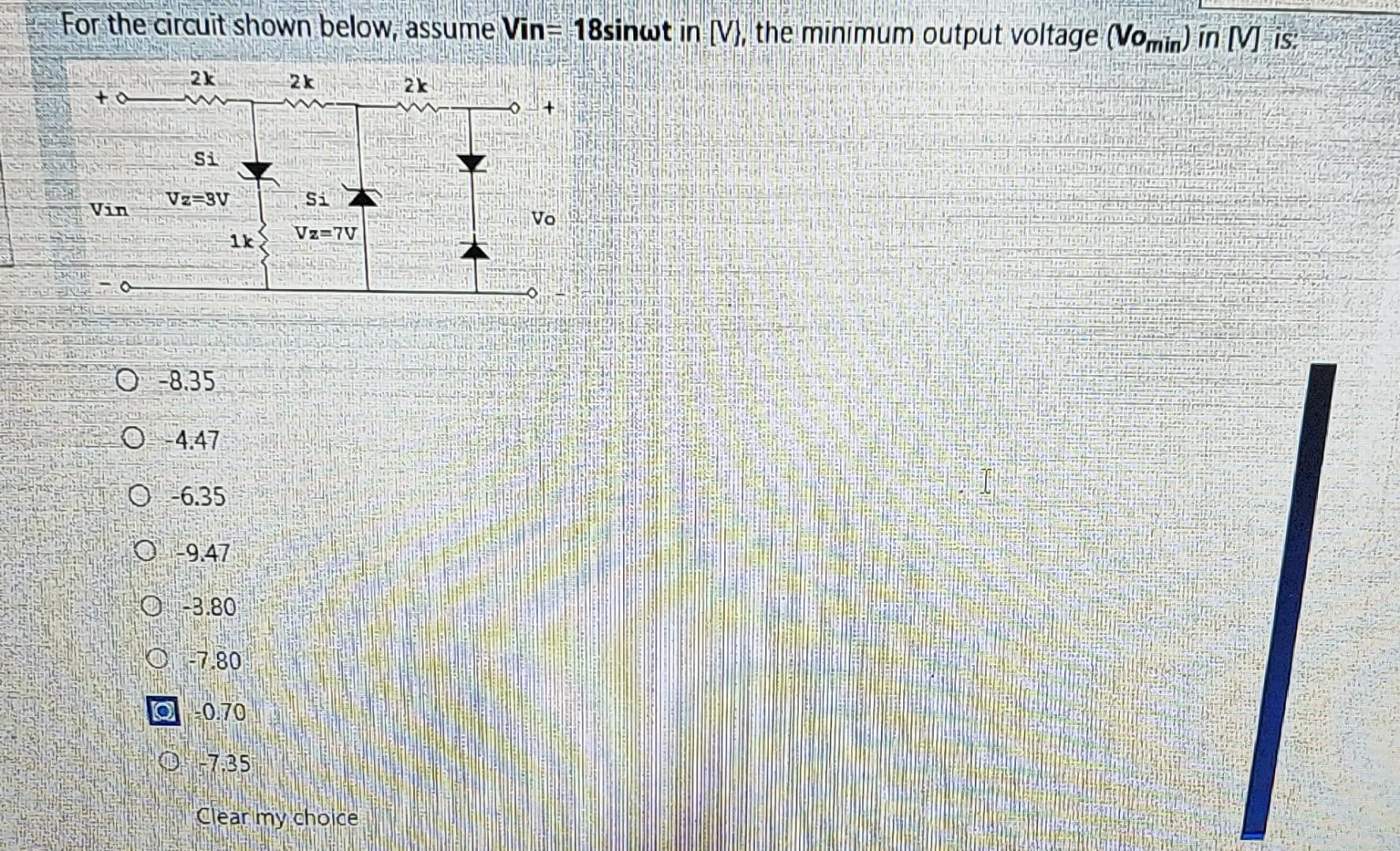 For the circuit shown below, assume Vin= =18 sinwt in | Chegg.com
