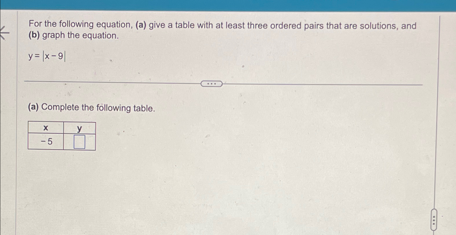 Solved For the following equation, (a) ﻿give a table with at | Chegg.com