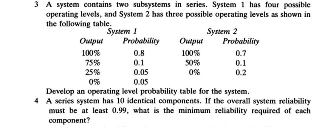 Solved 3 A system contains two subsystems in series. System | Chegg.com