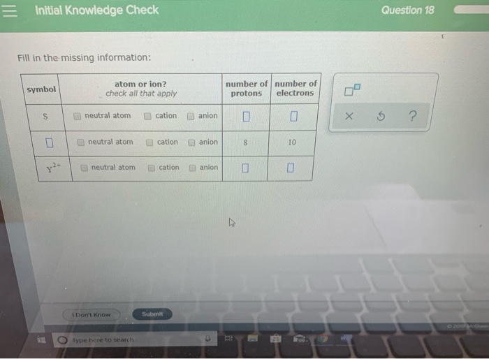 Solved Initial Knowledge Check Question 18 Fill in the | Chegg.com