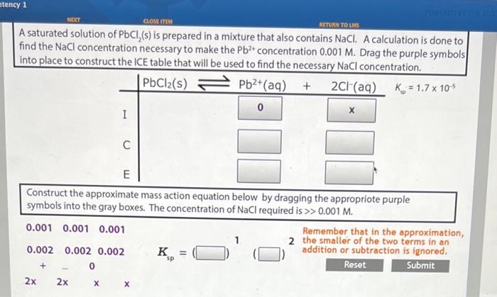 Solved A saturated solution of PbCl2( s) is prepared in a | Chegg.com