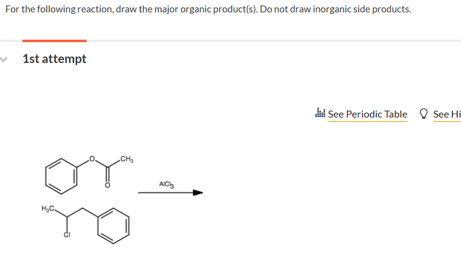 Solved For the following reaction, draw the major organic | Chegg.com