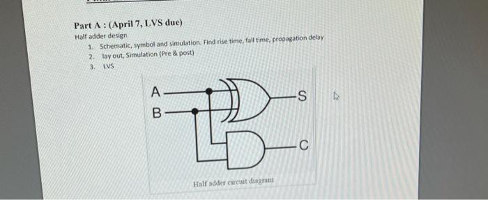 Solved can you design this half adder simulation on cadence | Chegg.com