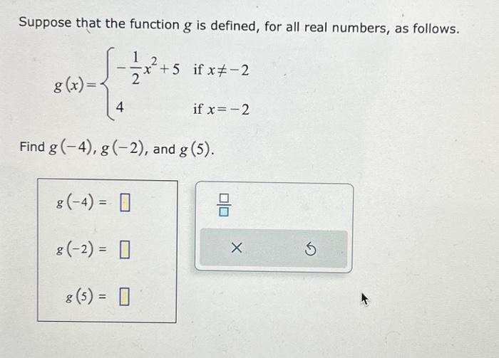 Solved Suppose that the function g is defined, for all real | Chegg.com