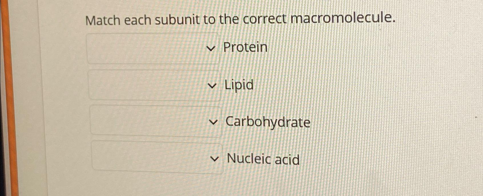 Solved Match each subunit to the correct | Chegg.com