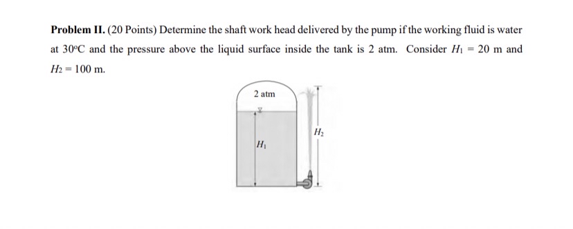 Solved Determine the shaft work head delivered by the pump | Chegg.com