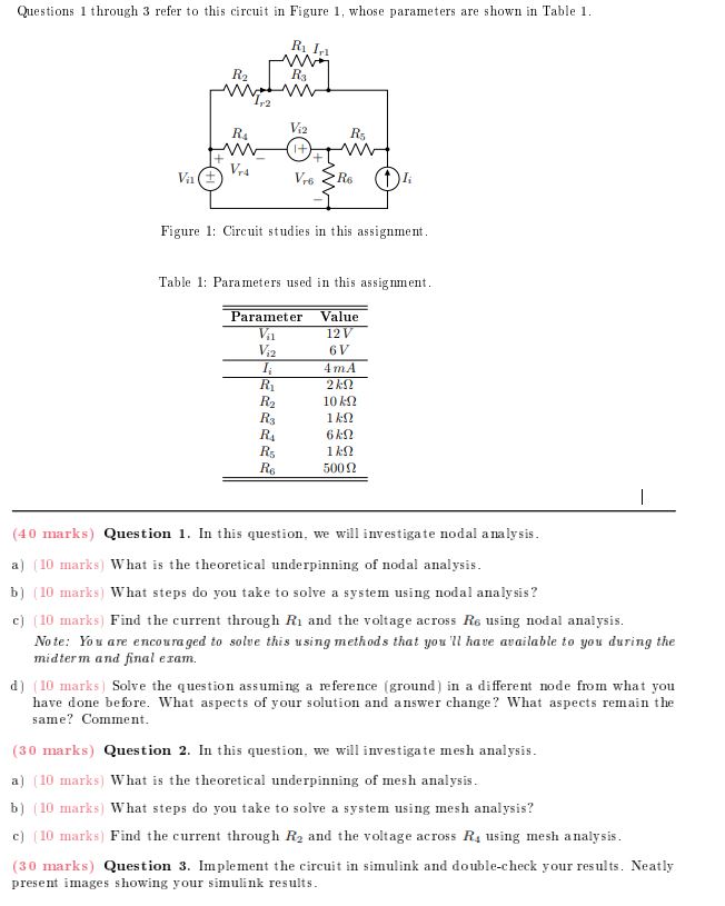 Solved Questions 1 ﻿through 3 ﻿refer to this circuit in | Chegg.com
