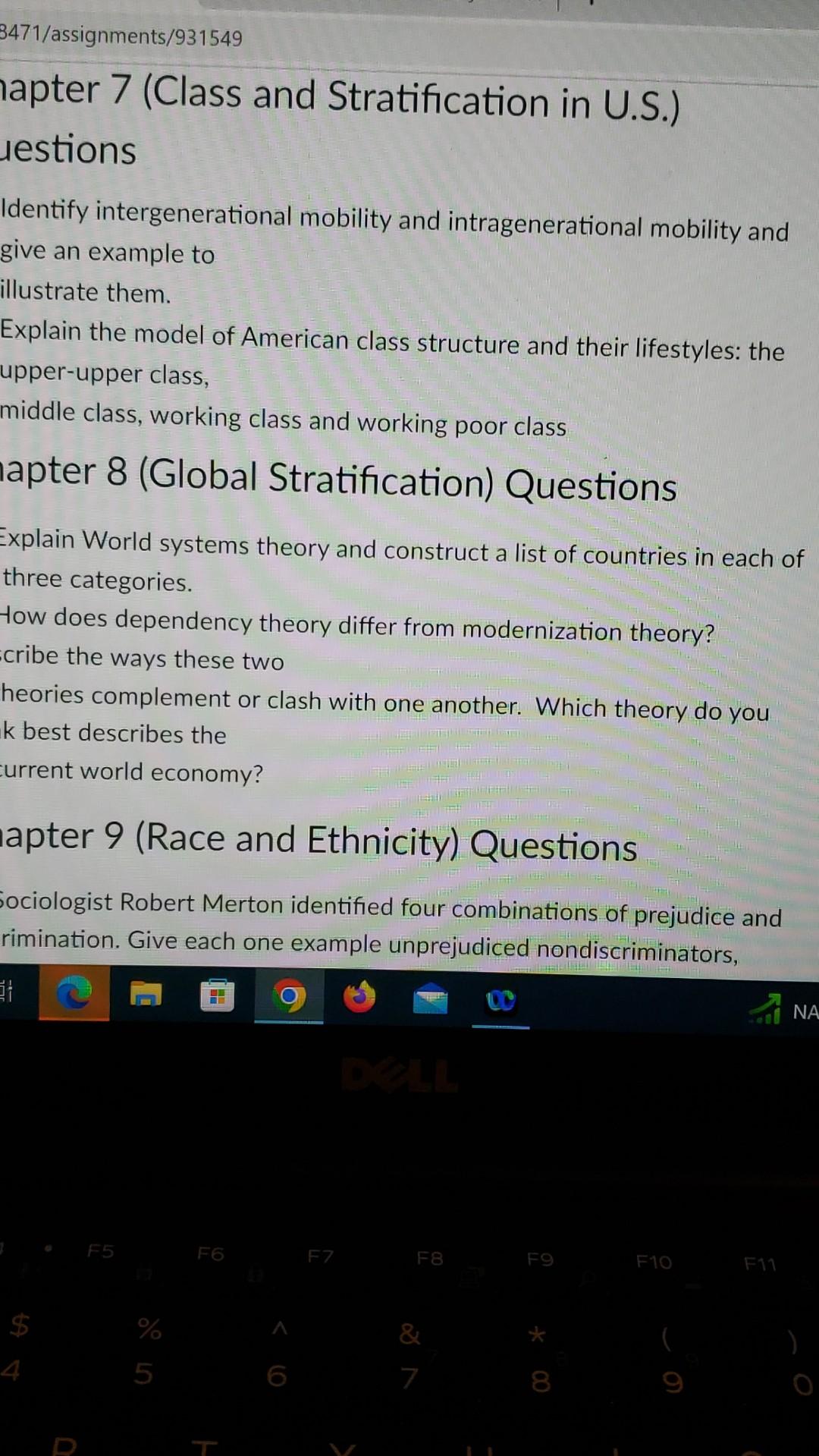 rapter 7 (Class and Stratification in U.S.) lestions | Chegg.com