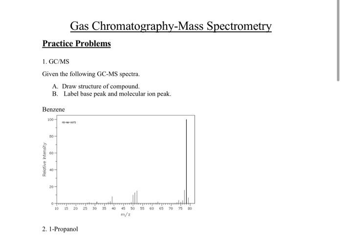 Solved Gas Chromatography-Mass Spectrometry Practice | Chegg.com
