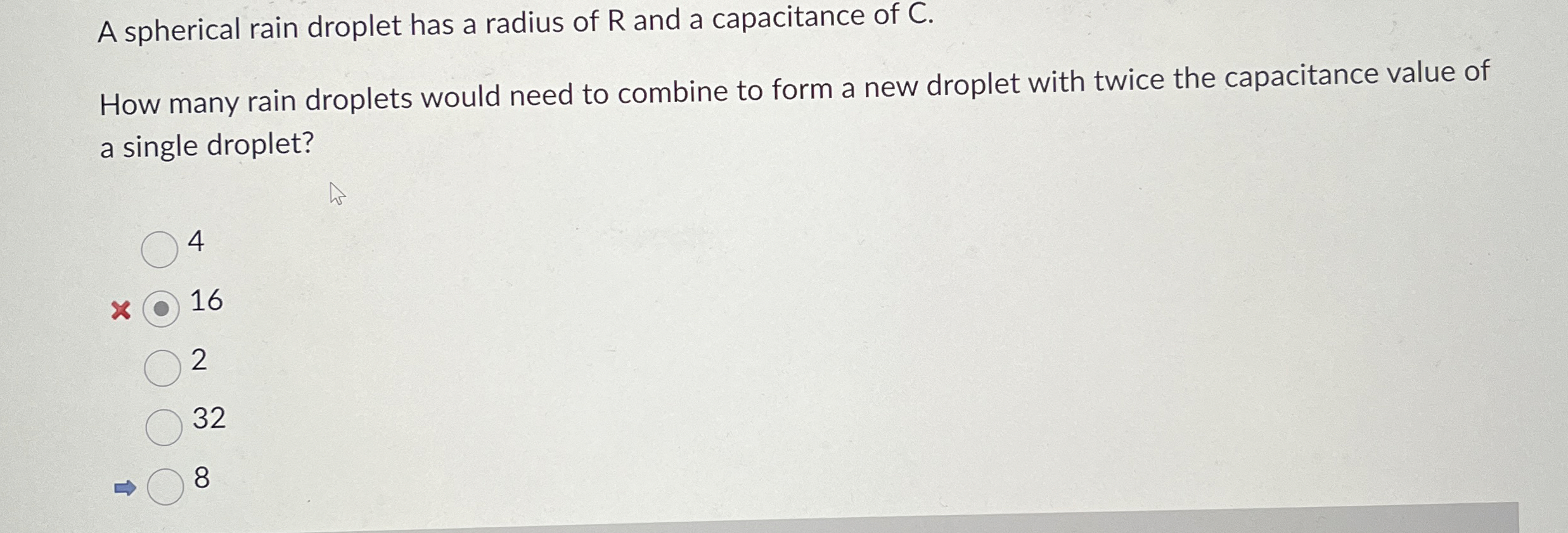Solved A spherical rain droplet has a radius of R ﻿and a | Chegg.com