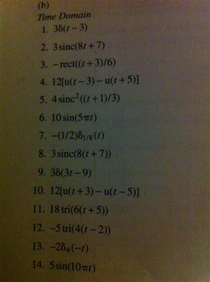 Solved Below are two list, one of time-domain function and | Chegg.com