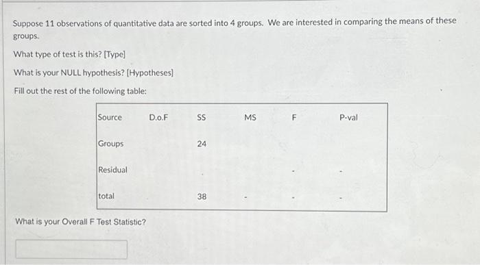 Solved Suppose 11 observations of quantitative data are | Chegg.com