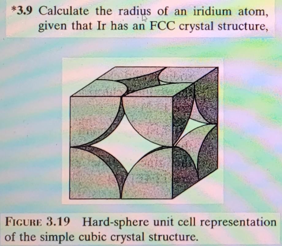 Solved *3.9 Calculate the radius of an iridium atom, given | Chegg.com