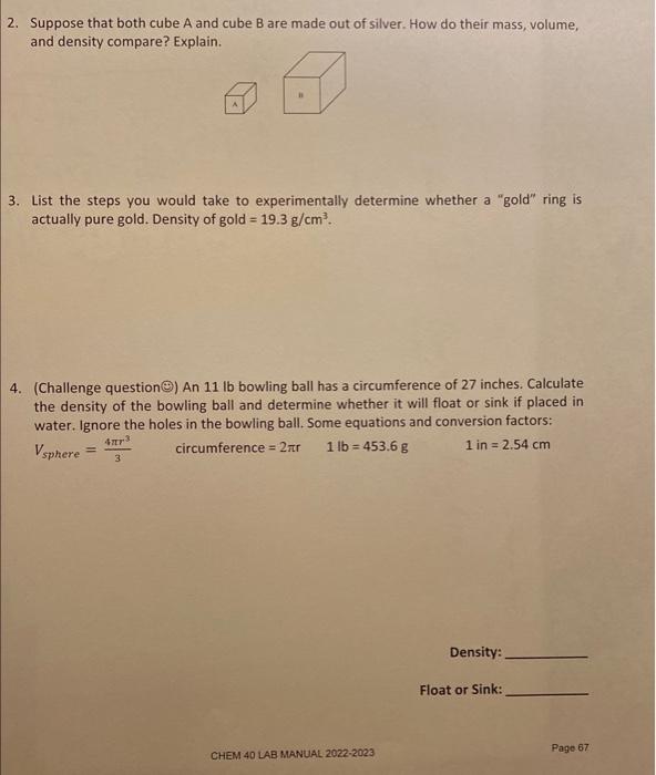 Solved 2. Suppose that both cube A and cube B are made out | Chegg.com